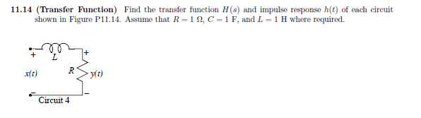 Solved 11.14 (Transfer Function) Find the transfer function | Chegg.com