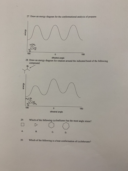 Solved 27. Draw an energy diagram for the conformational | Chegg.com
