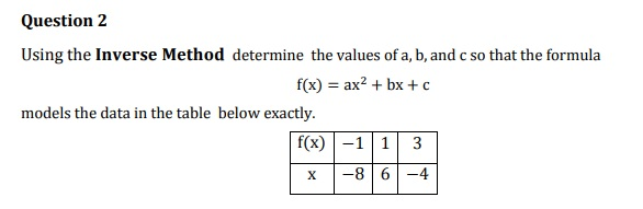 Solved Question 2 Using the Inverse Method determine the | Chegg.com