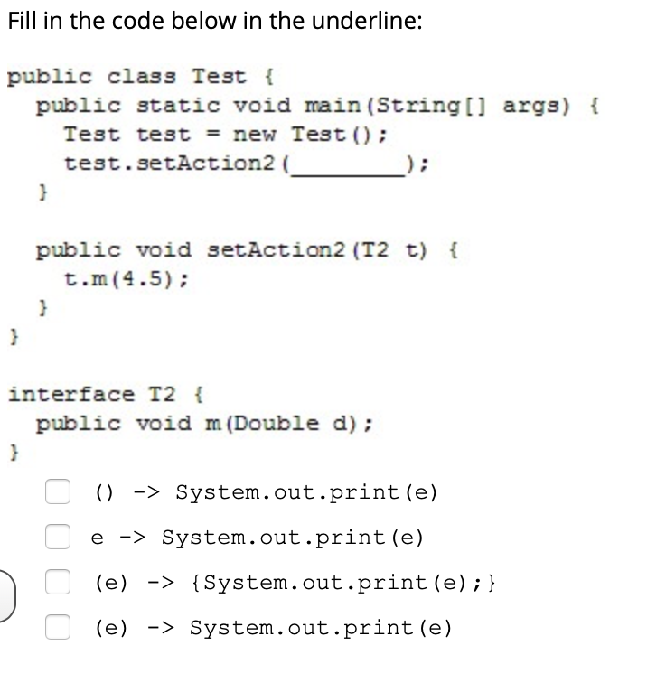 Solved Fill in the code below in the underline: public class | Chegg.com