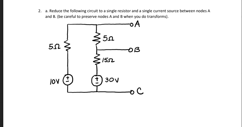 Solved 2. a. Reduce the following circuit to a single | Chegg.com
