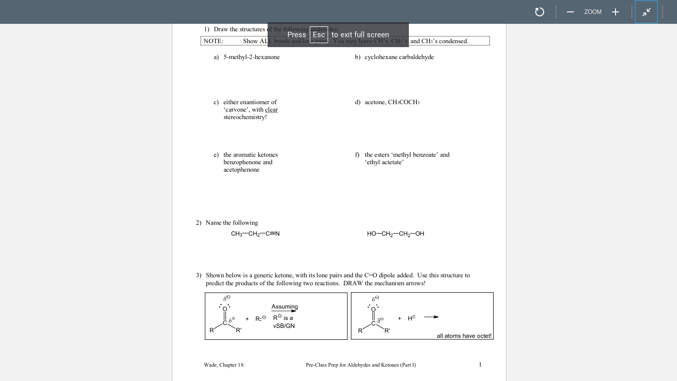 Solved a) 5-methyl-2-hexanone b) cyclohexane carbaldehyde c) | Chegg.com
