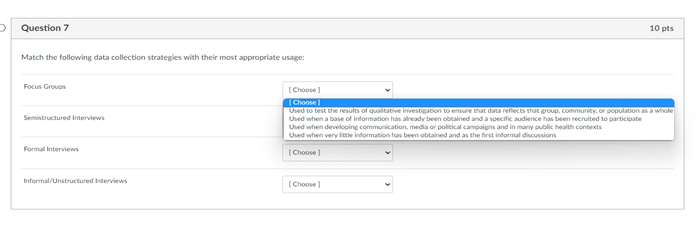 Solved Match the following data collection strategles with | Chegg.com