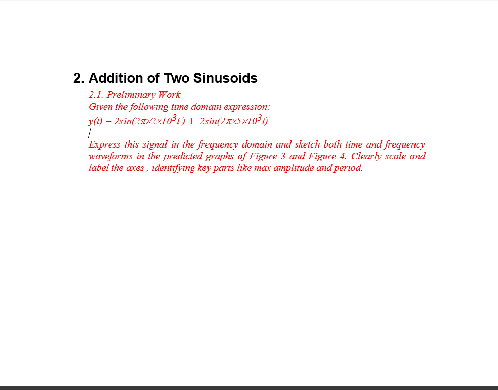 Solved 2. Addition of Two Sinusoids 2.1. Preliminary Work | Chegg.com