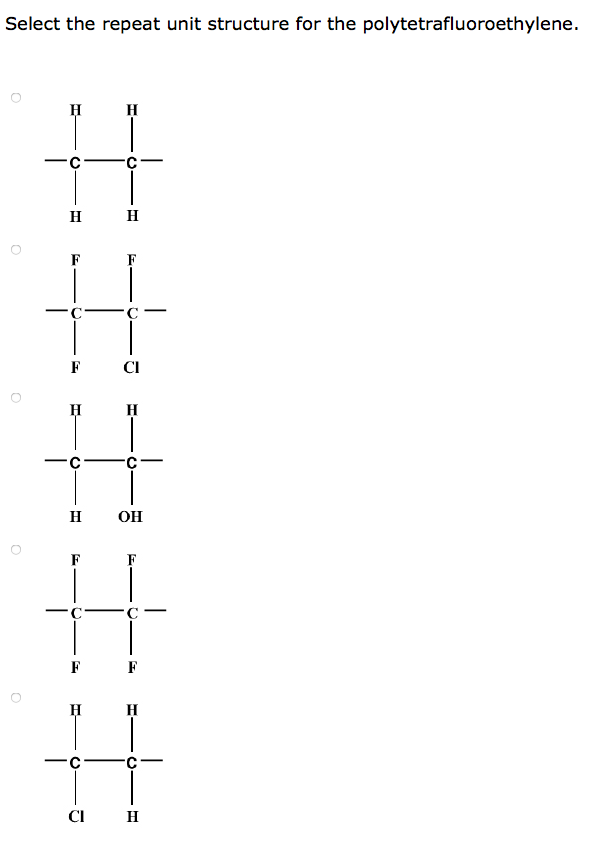 Solved Select the repeat unit structure for the | Chegg.com Solved Select the repeat unit structure for the | Chegg.com