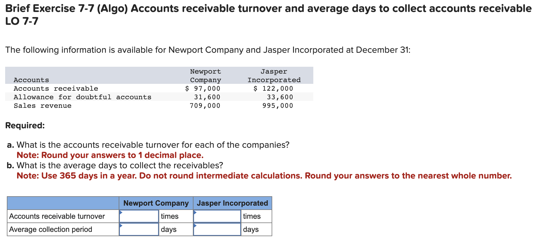 Solved Brief Exercise 7-7 (Algo) Accounts receivable | Chegg.com Solved Brief Exercise 7-7 (Algo) Accounts receivable | Chegg.com