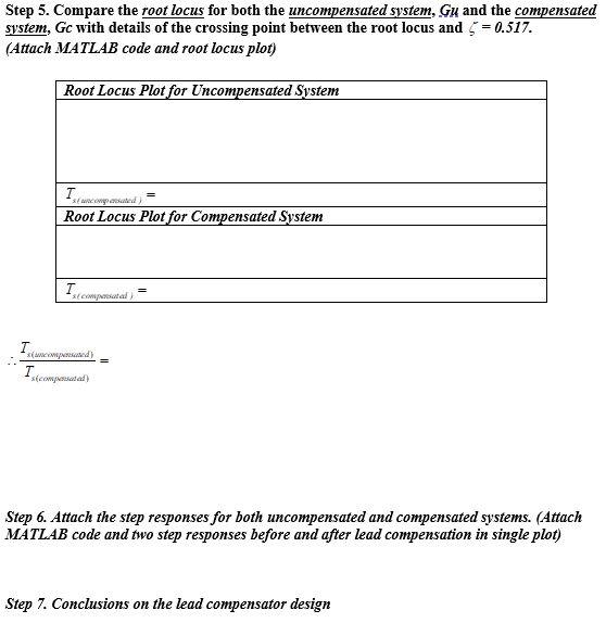 Solved Part Ii Design A Lead Compensator To Decrease The Chegg
