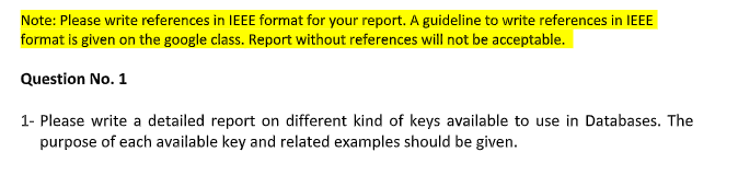 Solved Note: Please write references in IEEE format for your | Chegg.com