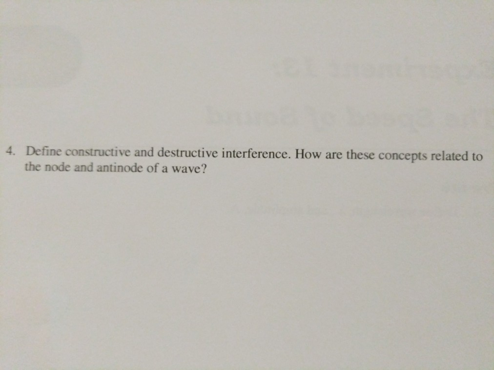Solved Define constructive and destructive interference. How | Chegg.com