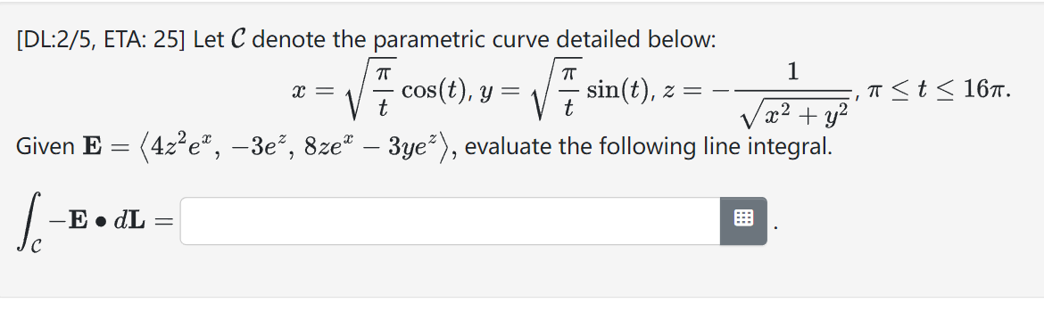 Solved [DL:2/5, ETA: 25] Let C denote the parametric curve | Chegg.com