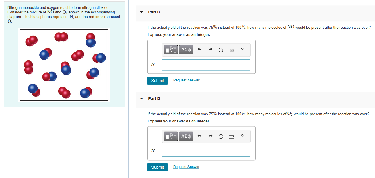 Solved Nitrogen monoxide and oxygen react to form nitrogen | Chegg.com