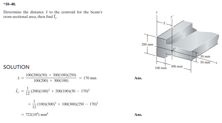 Solved *10–40. Determine the distance x to the centroid for | Chegg.com