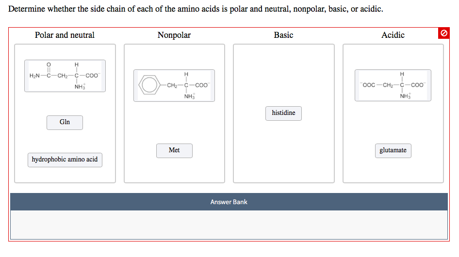 Solved Determine whether the side chain of each of the amino | Chegg.com
