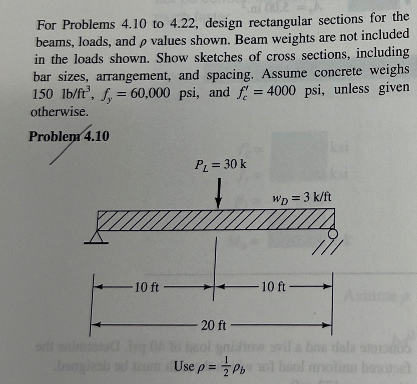 Solved For Problems 4.10 to 4.22, design rectangular | Chegg.com
