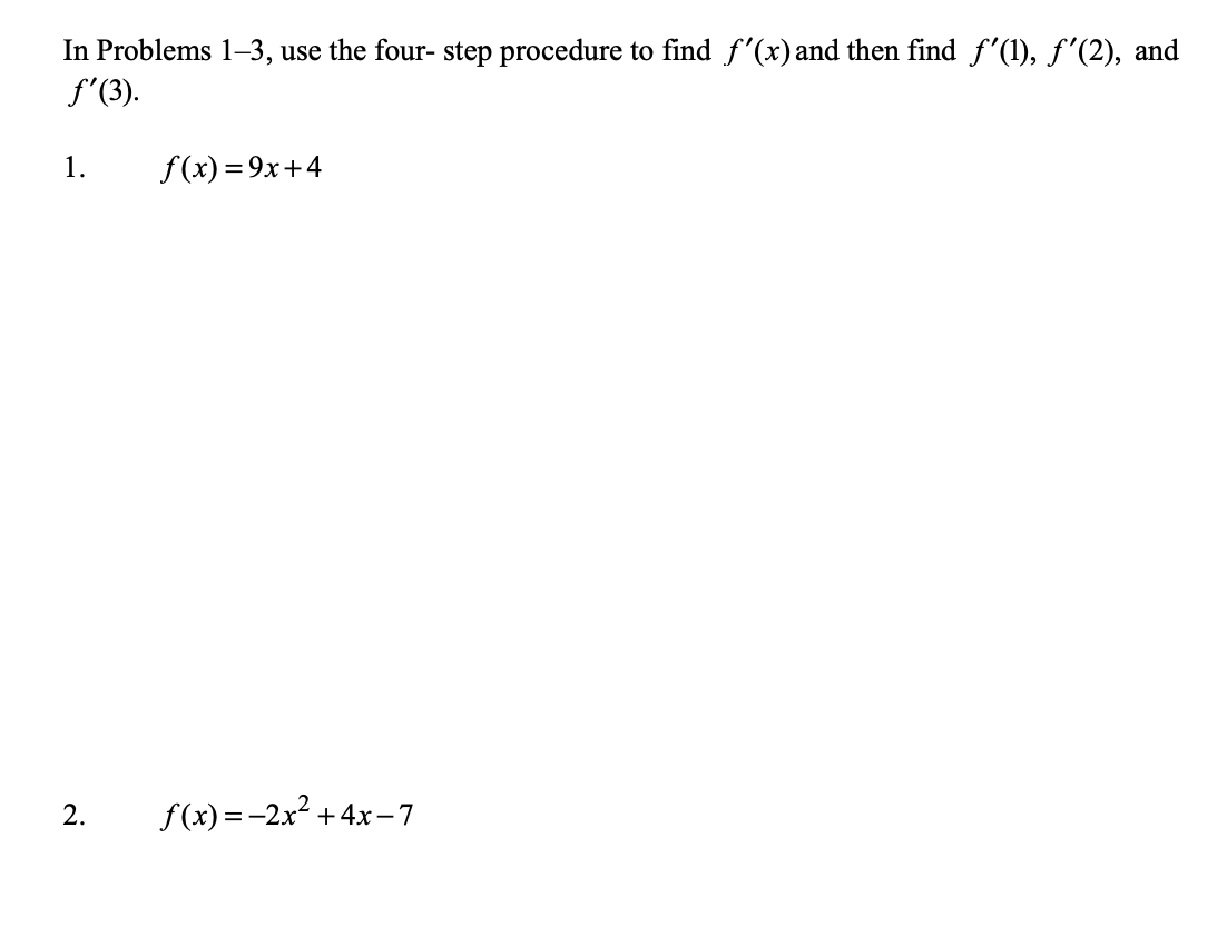 Solved In Problems 1–3, use the four-step procedure to find | Chegg.com