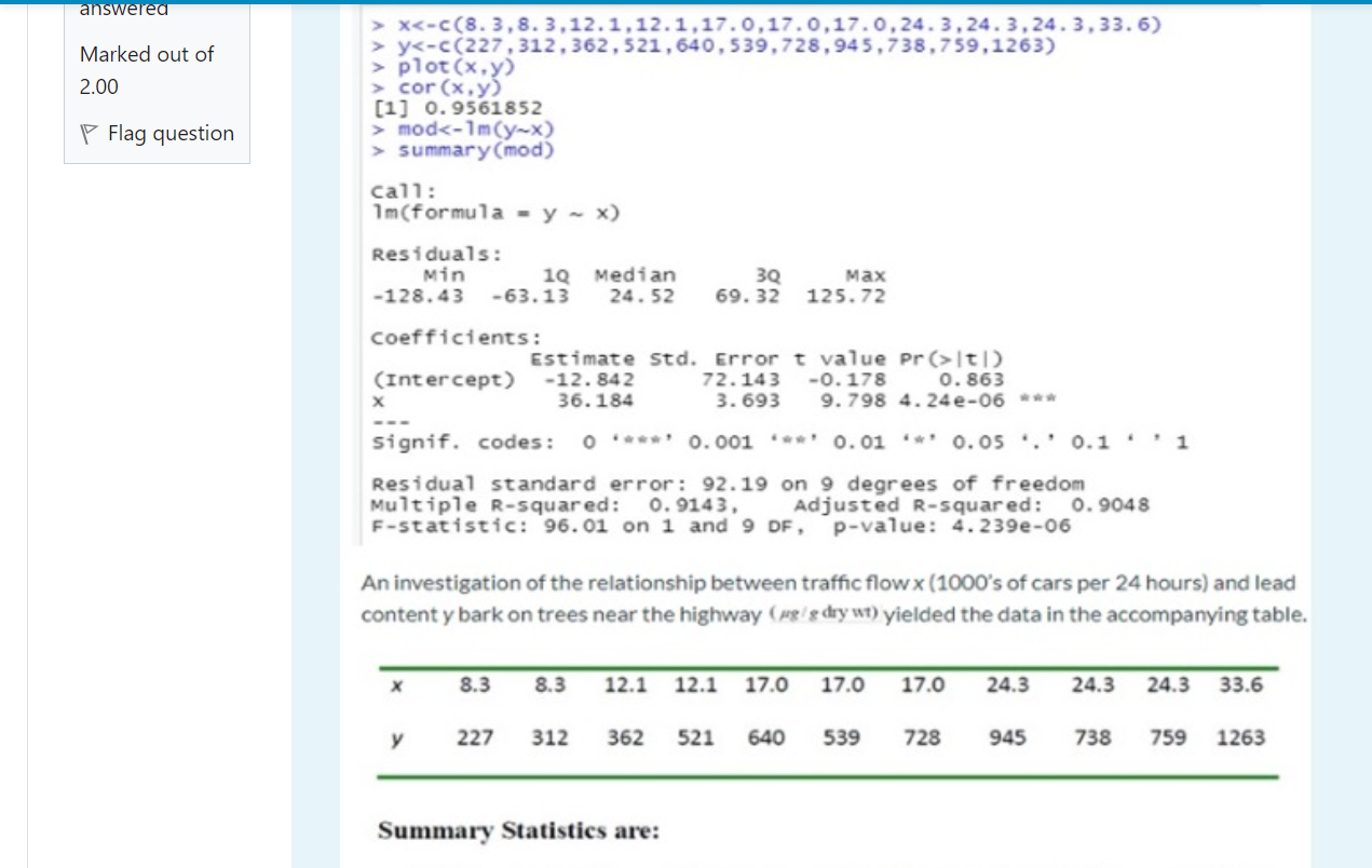 Solved answered Marked out of 2.00 > X