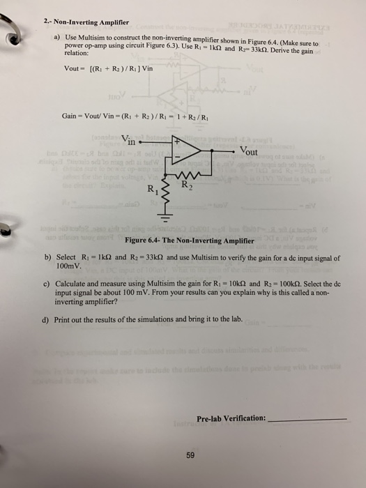 PRE-LABORATORY CALCULATIONS AND SIMULATIONS To be | Chegg.com