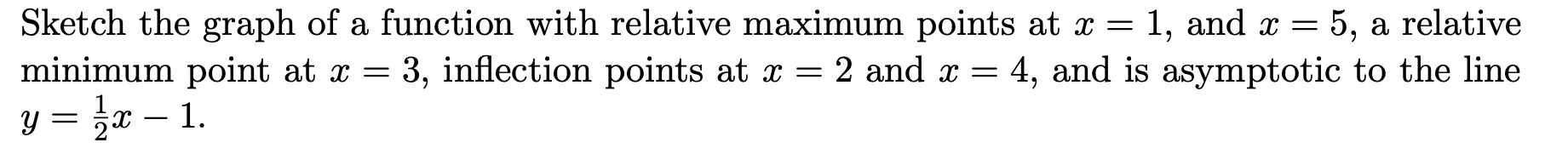 Solved Sketch the graph of a function with relative maximum | Chegg.com