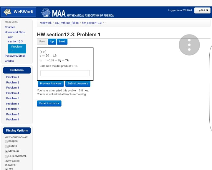Solved WeBWorK MAA MATHEMATICAL ASSOCIATION OF AMERICA | Chegg.com