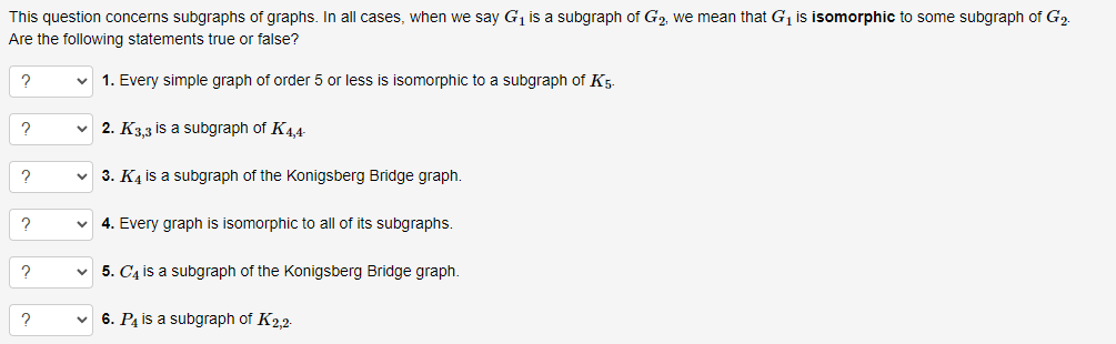 Solved This question concerns subgraphs of graphs. In all | Chegg.com