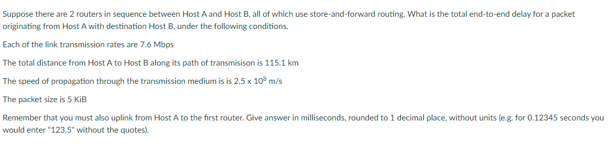Solved Suppose there are 2 routers in sequence between Host | Chegg.com