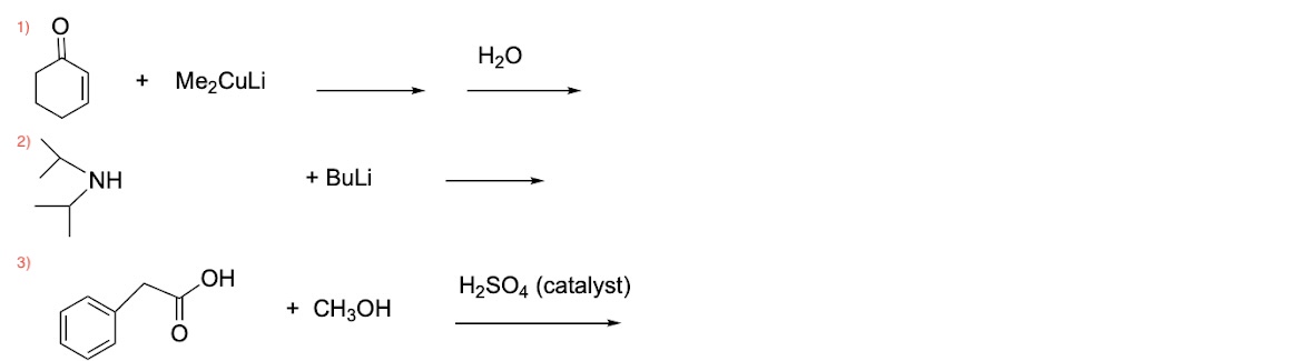 Solved +Me2CuLi H2O 1) +BuLi 3 | Chegg.com