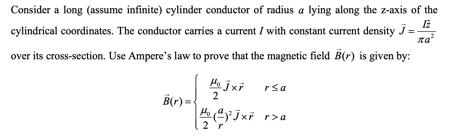 Solved Consider a long (assume infinite) cylinder conductor | Chegg.com