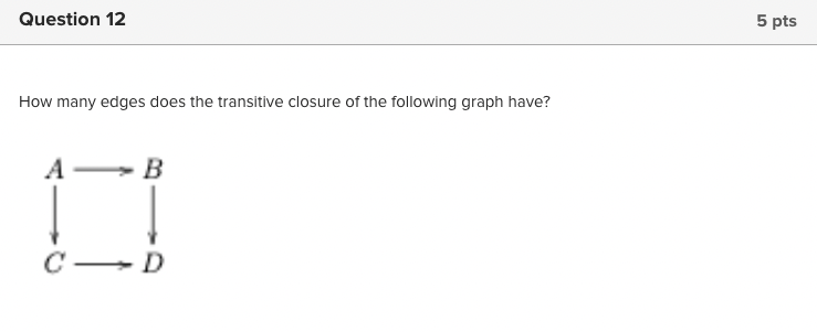 Solved How many edges does the transitive closure of the | Chegg.com