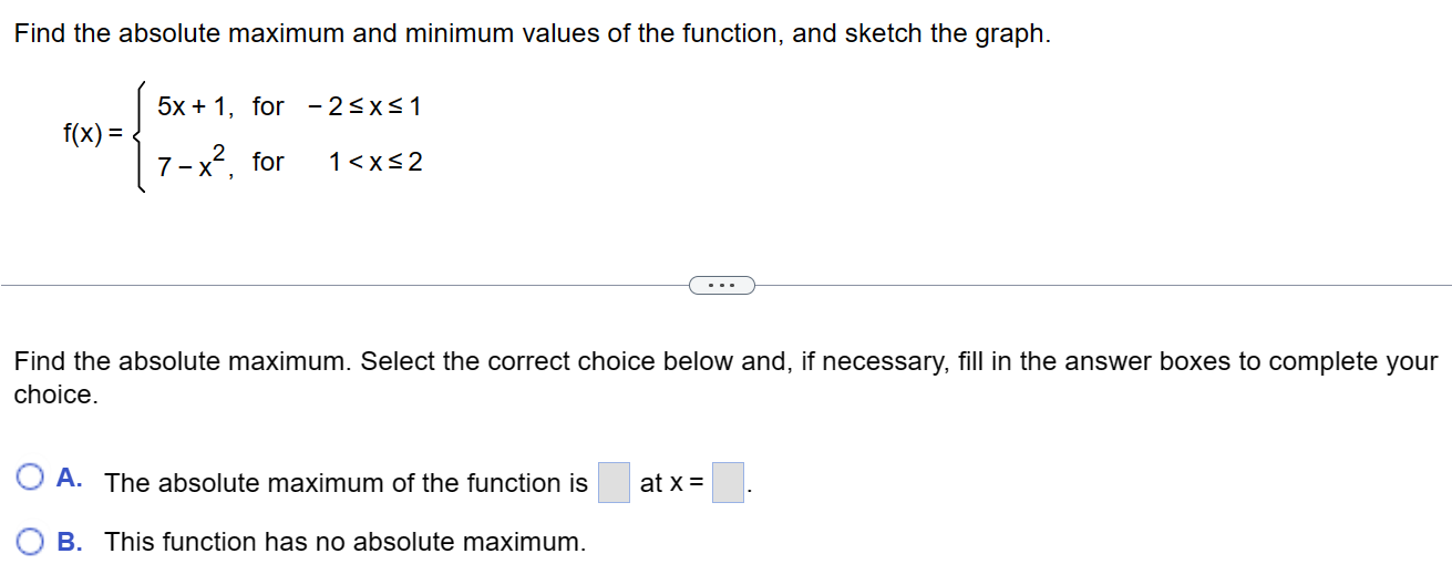Solved Find the absolute maximum and minimum values of the | Chegg.com