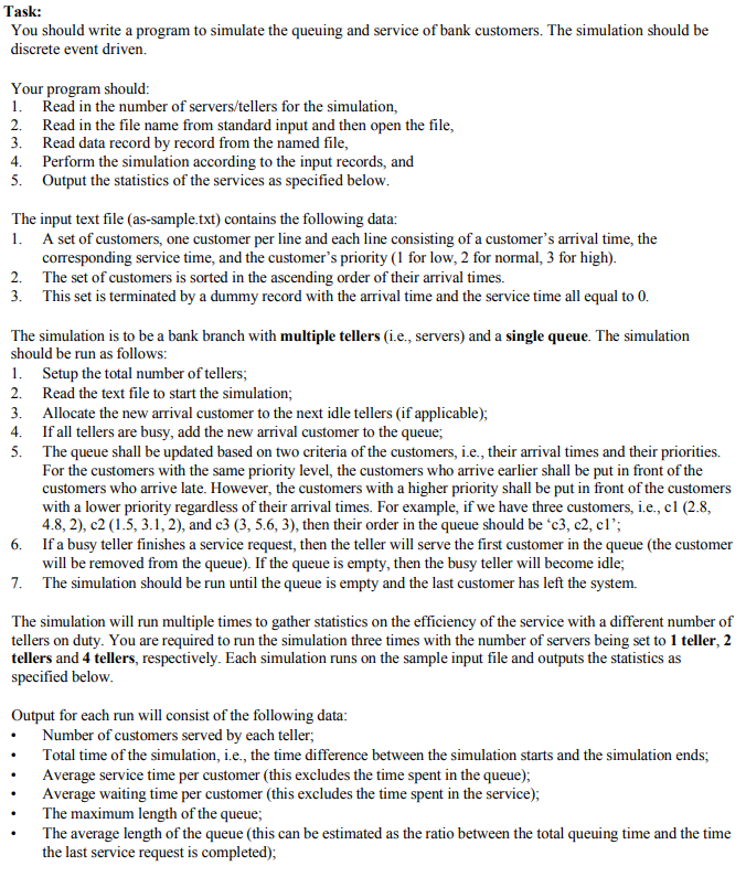 Solved Task You Should Write A Program To Simulate The 7102