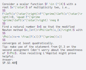Solved Consider a scalar function $F \in C^{4}$ with a root | Chegg.com