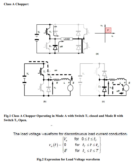Solved Class A Chopper: (a) (b) (iv) Fig.1 Class A Chopper | Chegg.com