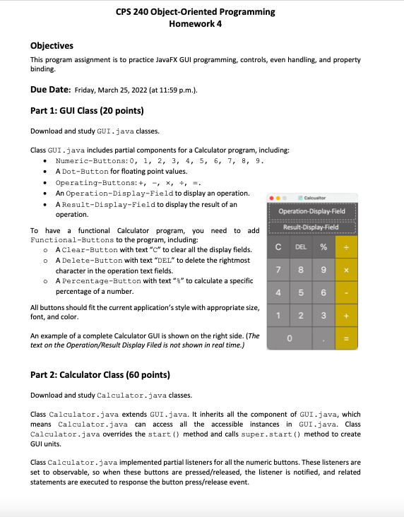 Cps 240 Object Oriented Programming Homework 4