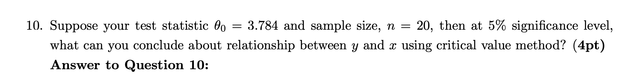 Solved Consider the following simple linear regression | Chegg.com