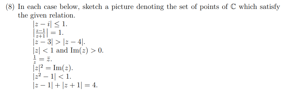Solved (8) In each case below, sketch a picture denoting the | Chegg.com