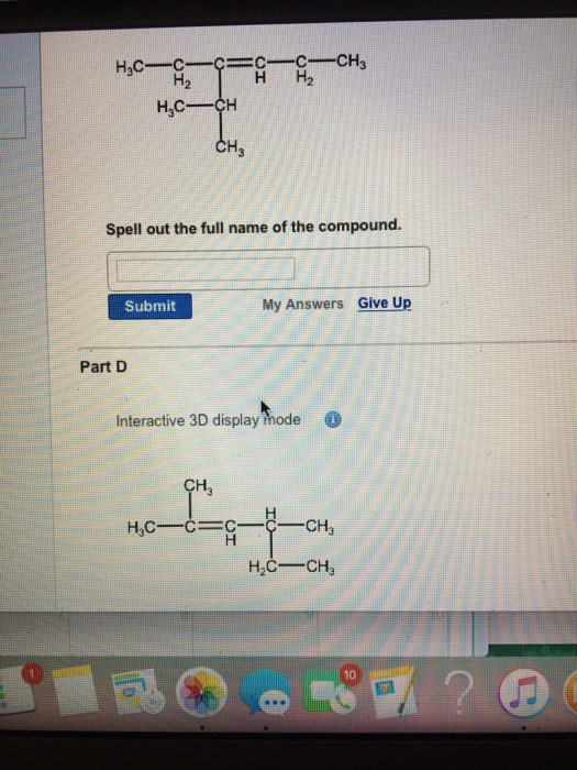 Solved Interactive 3D display mode CH H,C-C H Spell out the | Chegg.com
