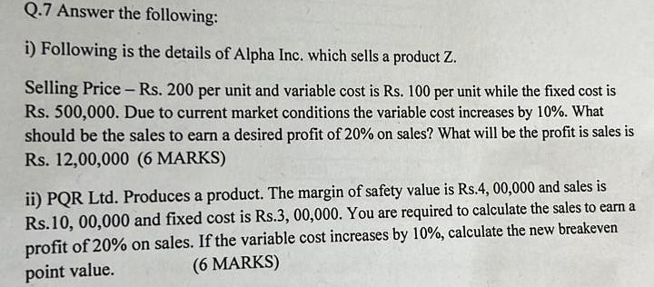 Solved Q7 Answer The Following I Following Is The Details 1699