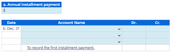 Computing Installment Payment on Note PayableOn | Chegg.com