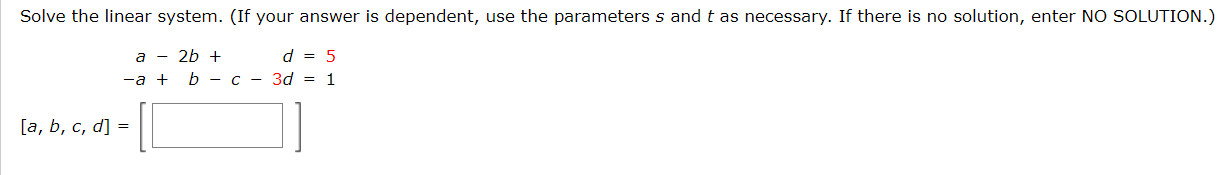 Solved Solve the linear system. (If your answer is | Chegg.com