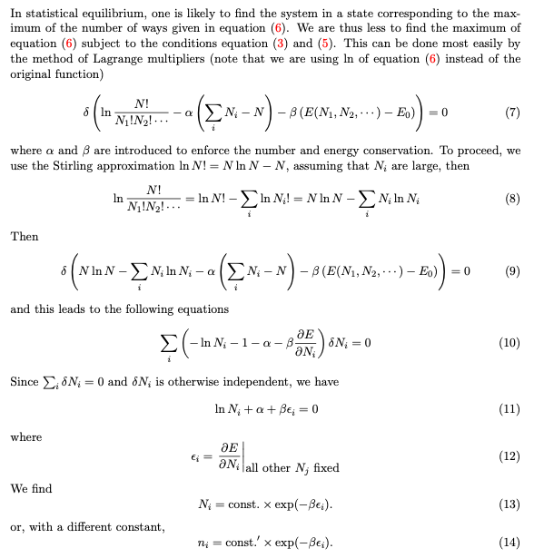 Derive the Maxwell-Boltzmann Distribution with | Chegg.com