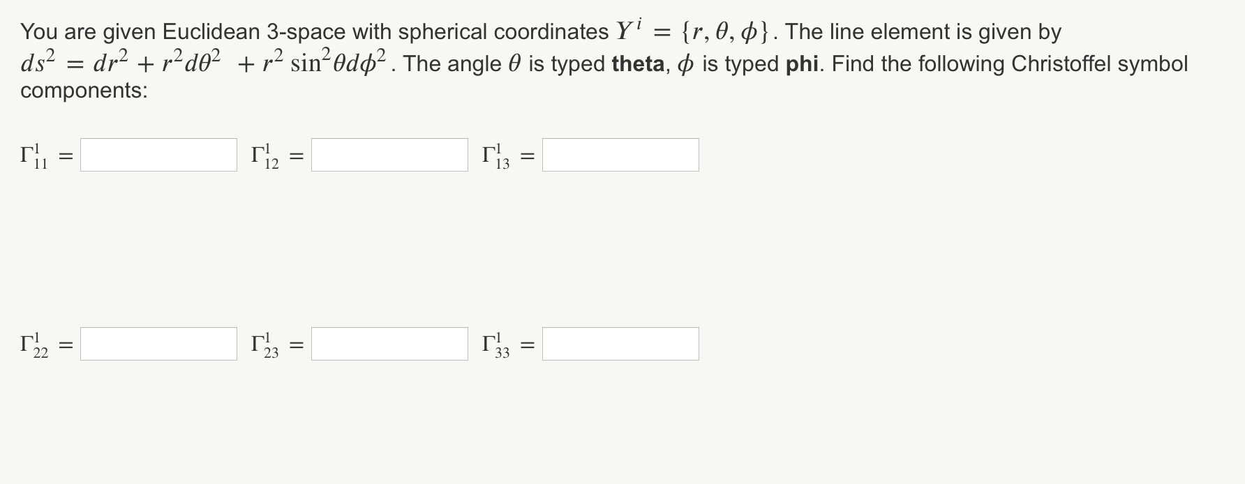Solved = You are given Euclidean 3-space with spherical | Chegg.com