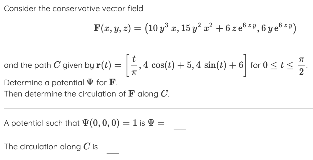 Solved Consider the conservative vector | Chegg.com