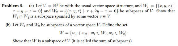 Solved Problem 5. (a) Let V=R3 be with the usual vector | Chegg.com