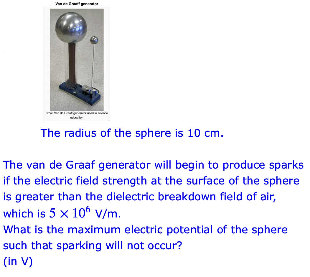 Solved The radius of the sphere is 10cm.The van de Graaf | Chegg.com
