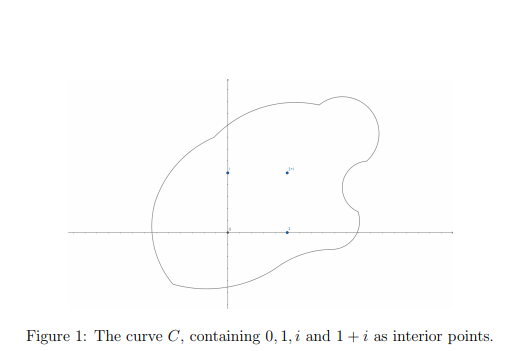 Solved Figure 1: The curve C, containing 0,1, i and 1+i as | Chegg.com
