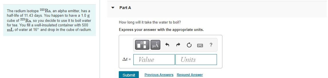 Solved The radium isotope 223Ra, an alpha emitter, has a | Chegg.com