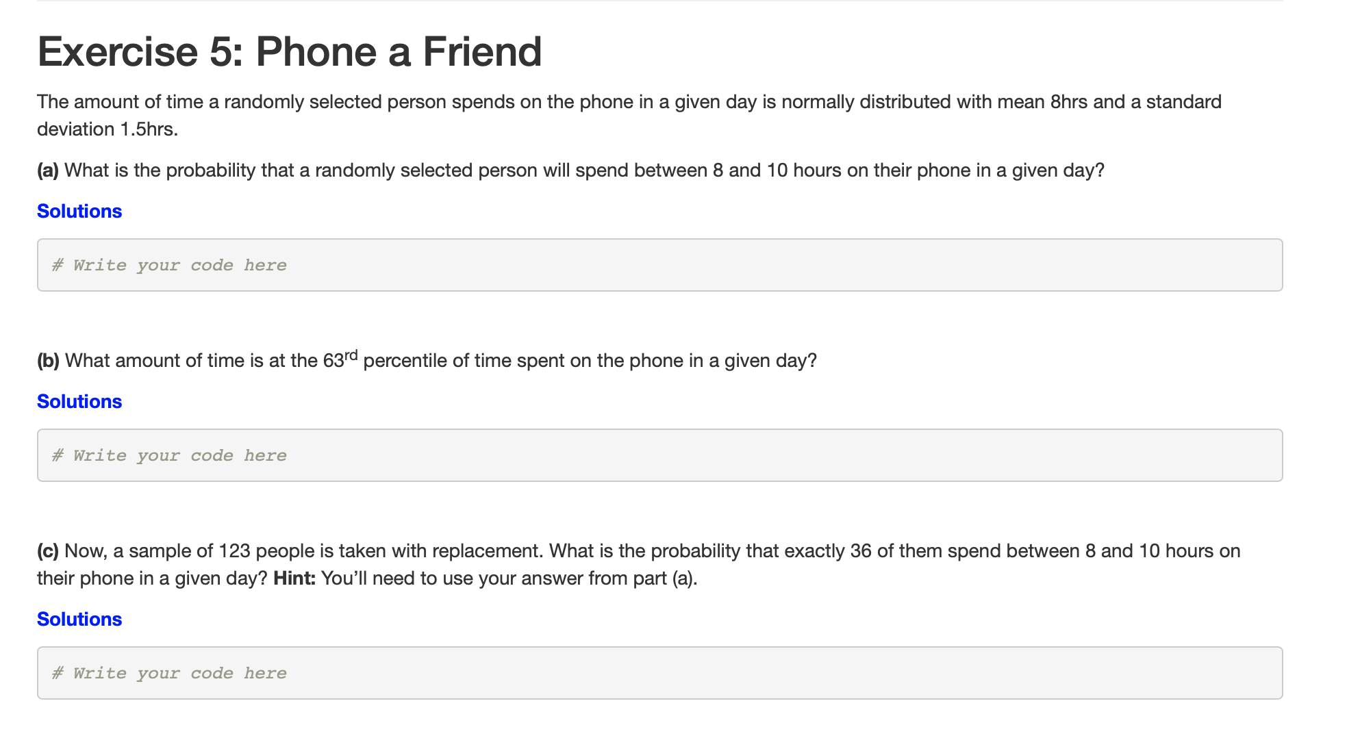 Solved Exercise 5 Phone A Friend The Amount Of Time A 2055