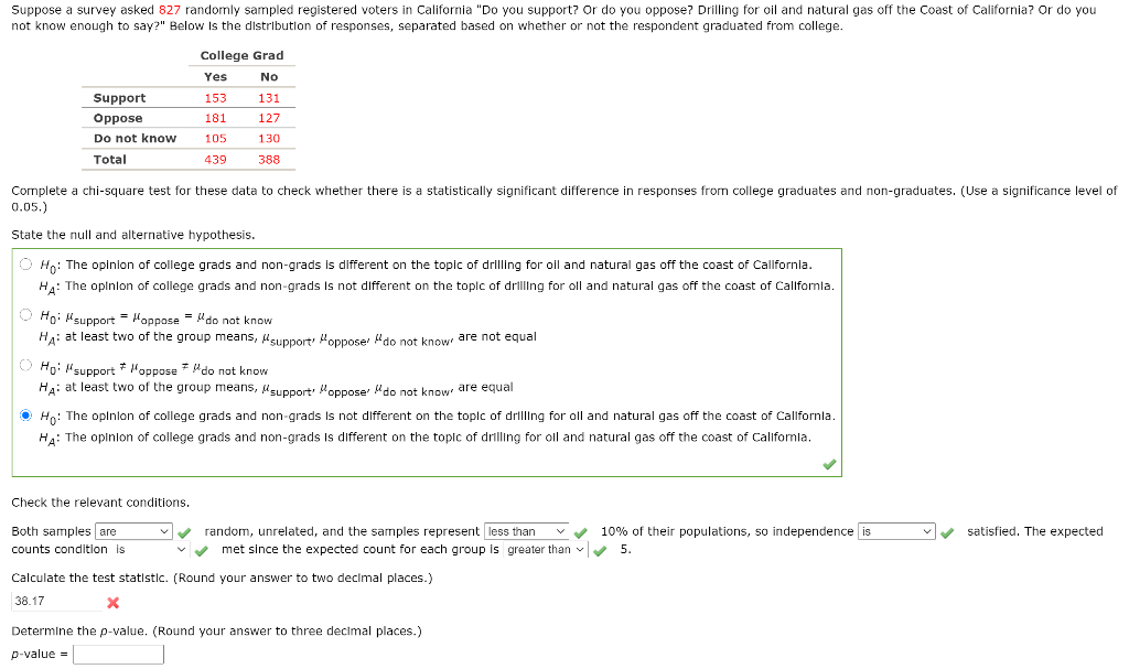 Solved Suppose a survey asked 827 randomly sampled | Chegg.com