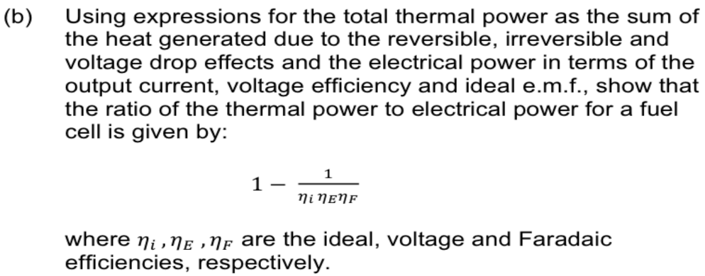Solved (b) ﻿Using expressions for the total thermal power as | Chegg.com