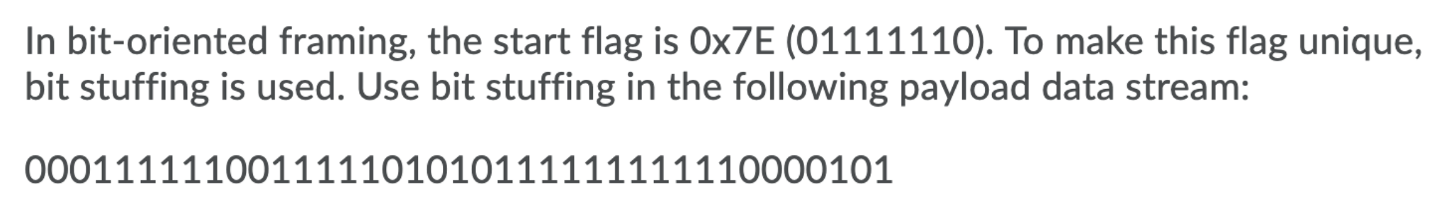 Solved In bit-oriented framing, the start flag is OxZE | Chegg.com